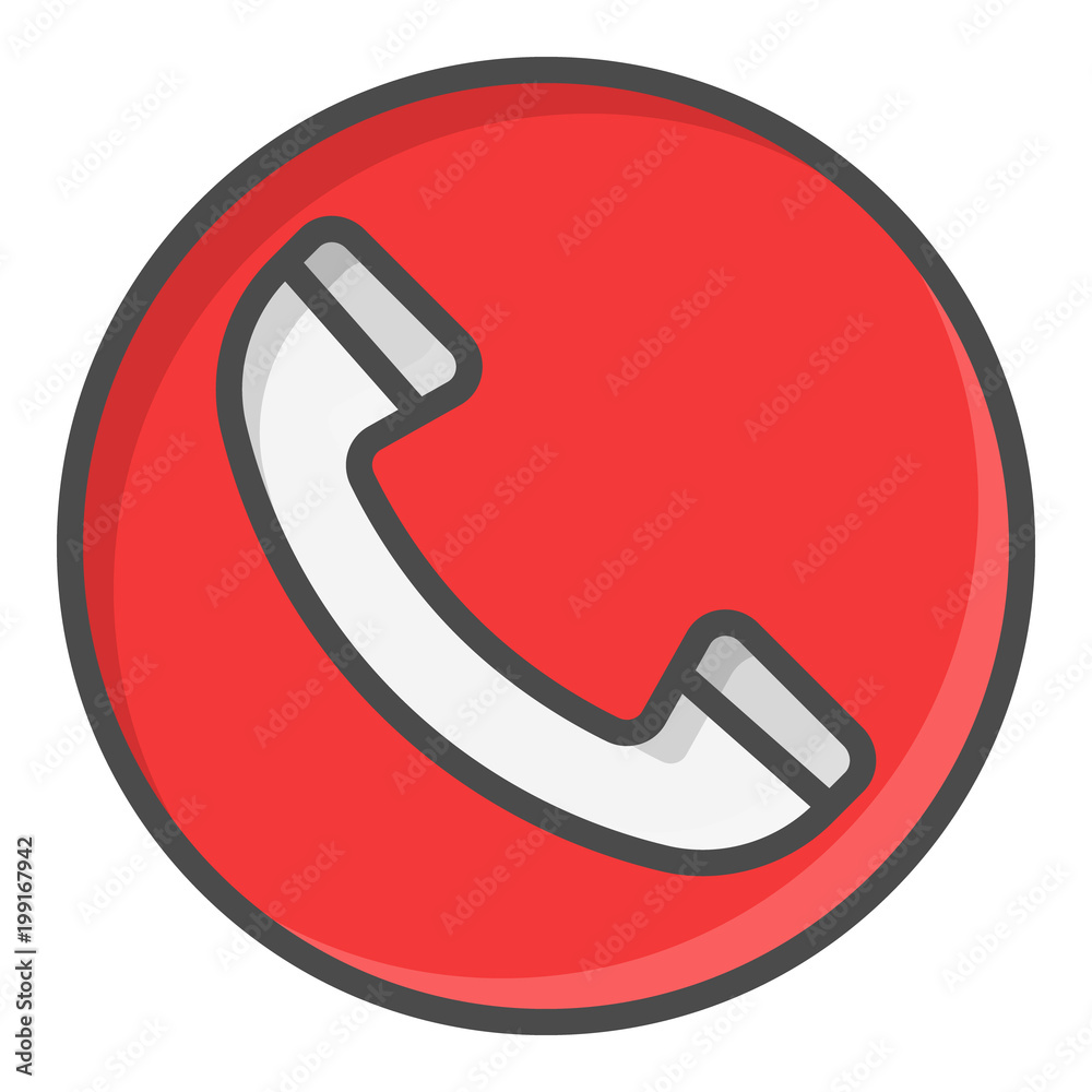 Phone Red Call Symbol Icon Stock Vector | Adobe Stock