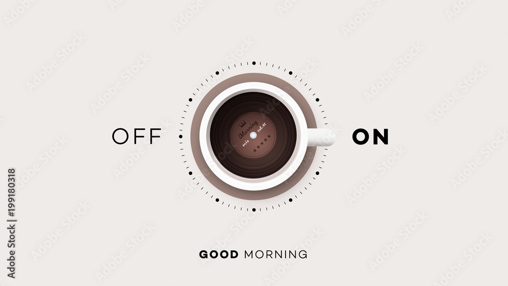 Good Morning. Conceptual Motivation Illustration. Cup Of Coffee With ...