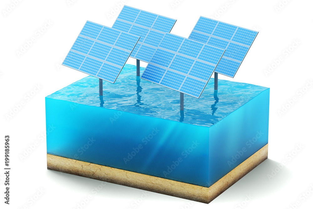 3d rendering of cross section of water cube isolated on white ...