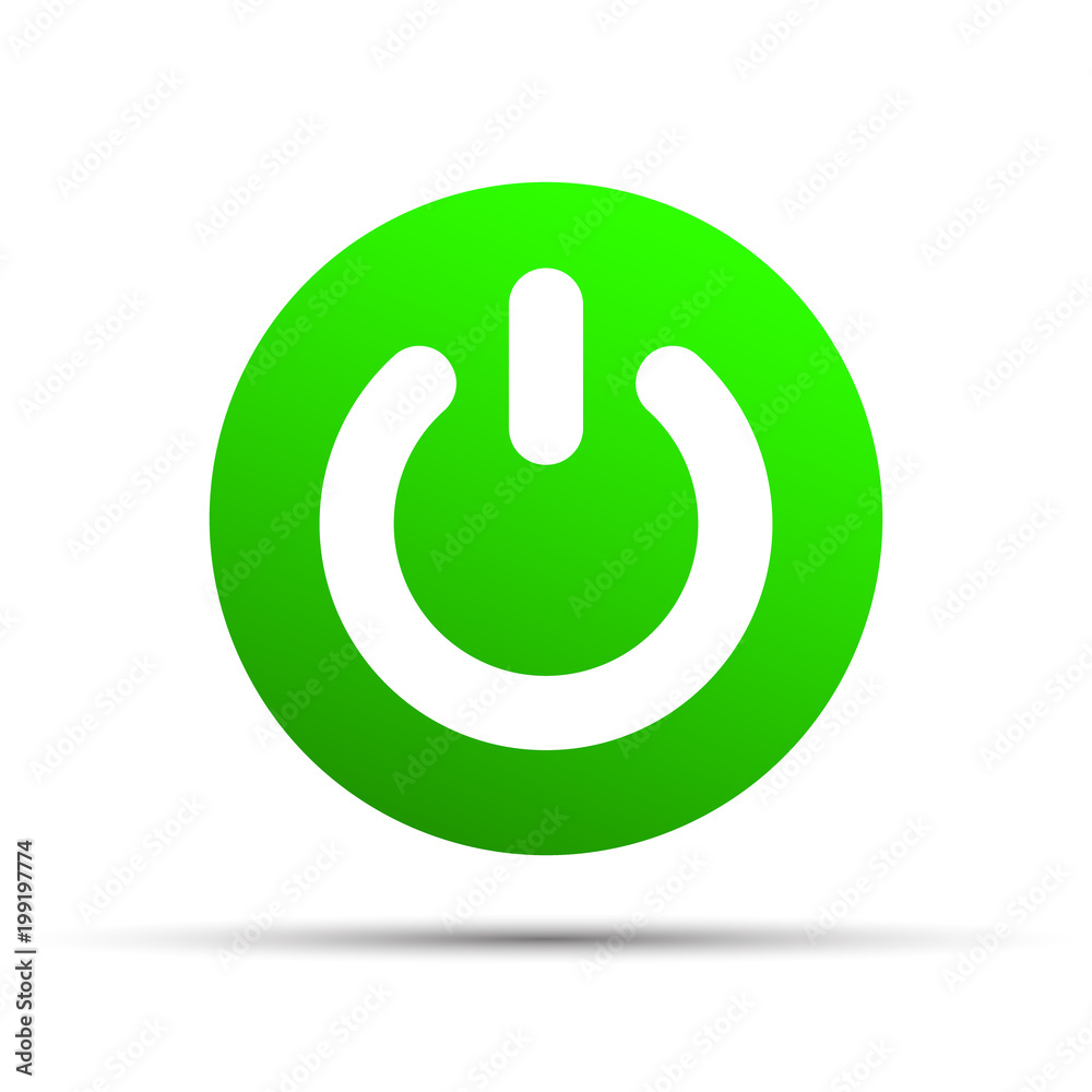 Green power knob icon Stock Vector | Adobe Stock