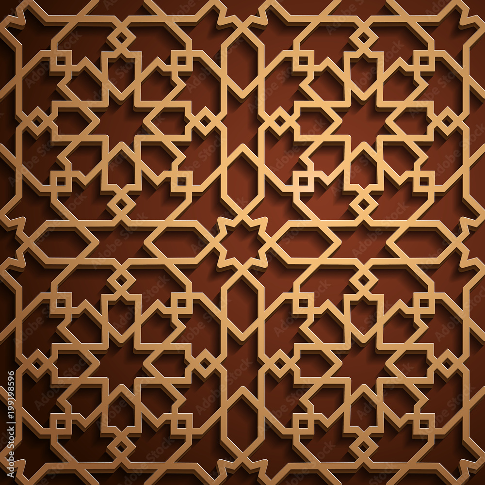 Set of islamic oriental patterns, Seamless arabic geometric ornament ...