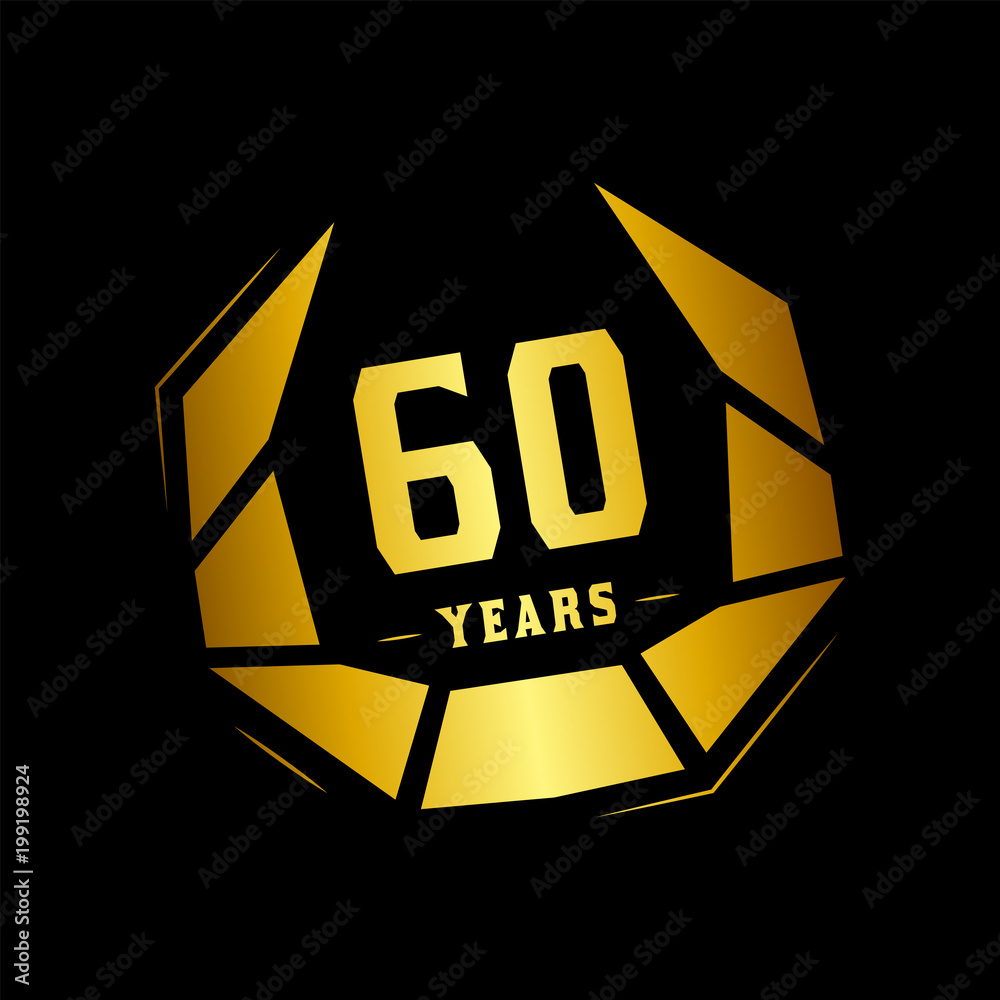 60 years design template. 60 anniversary template. เวกเตอร์สต็อก ...
