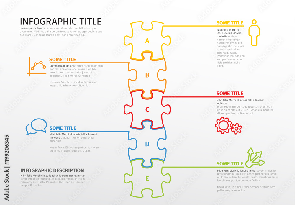 Interconnecting Puzzle Infographic Layout Stock Template | Adobe Stock