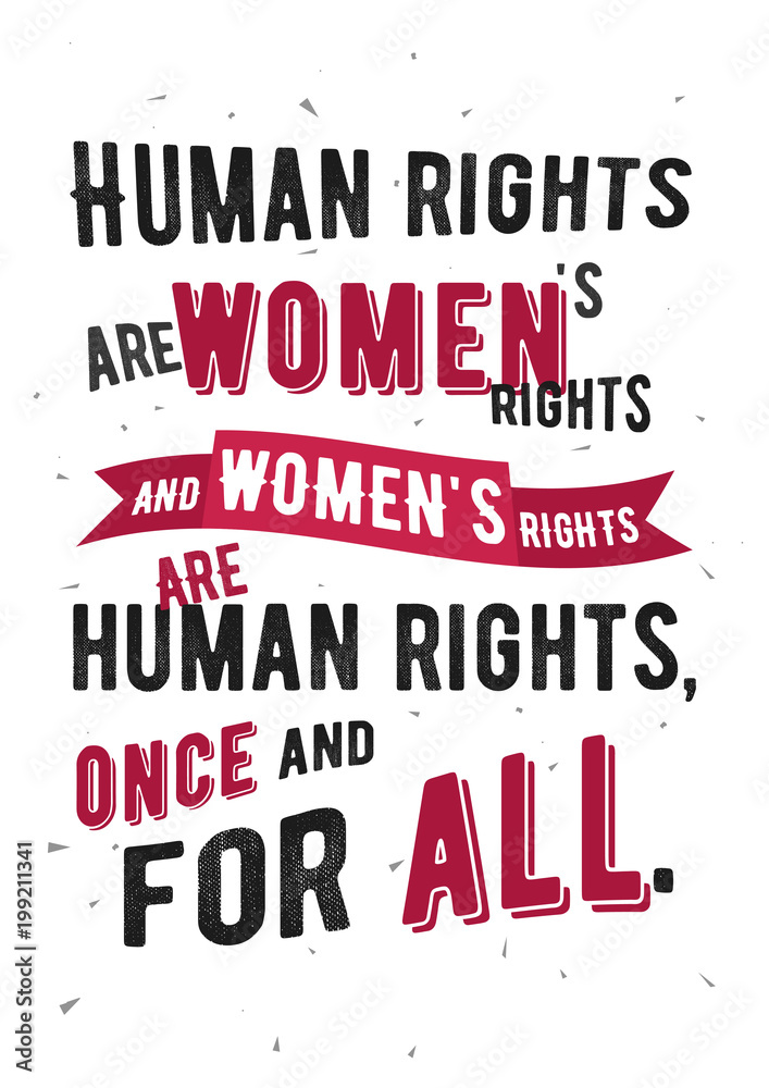 Feminist motivational poster on women's rights. Old grunge school Stock ...