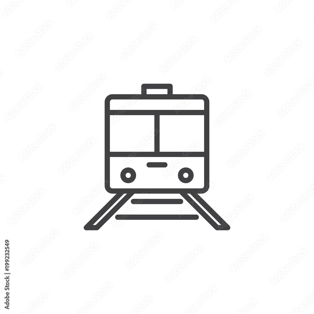 Train and railway outline icon. linear style sign for mobile concept ...