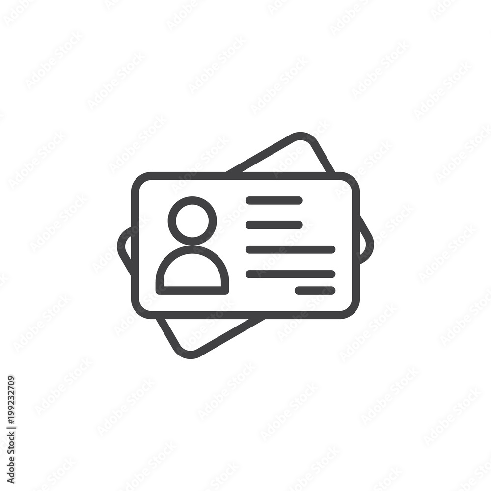 Id card outline icon. linear style sign for mobile concept and web ...