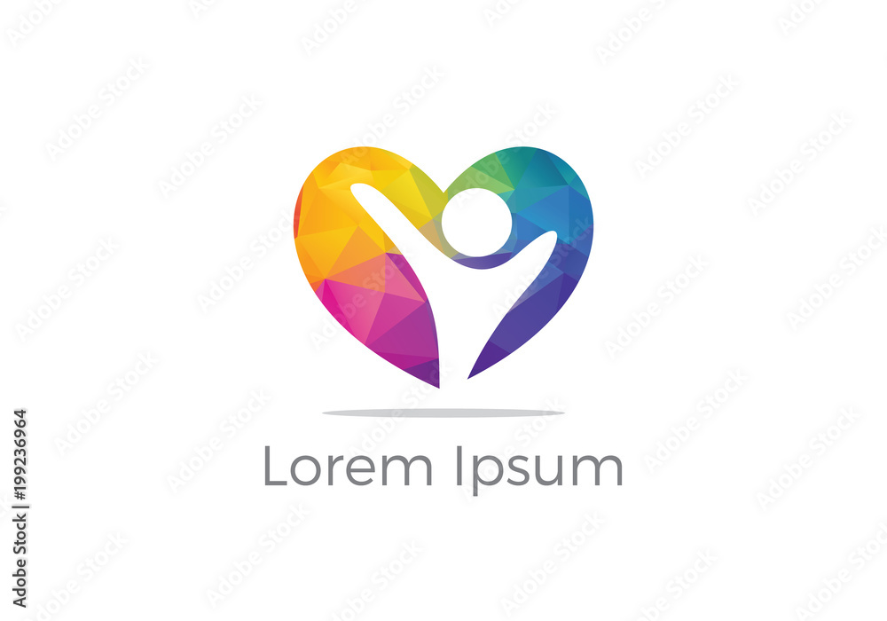 Child care center logo, charity and support vector concept, orphans in ...