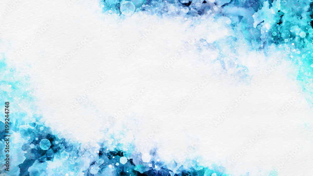 Artistic blue watercolor splash effect template Stock Illustration ...