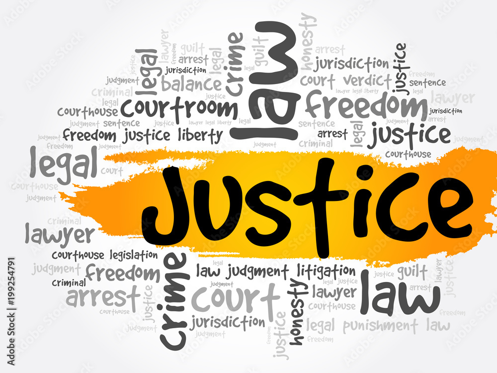 Justice word cloud collage, law concept background Stock Vector | Adobe ...