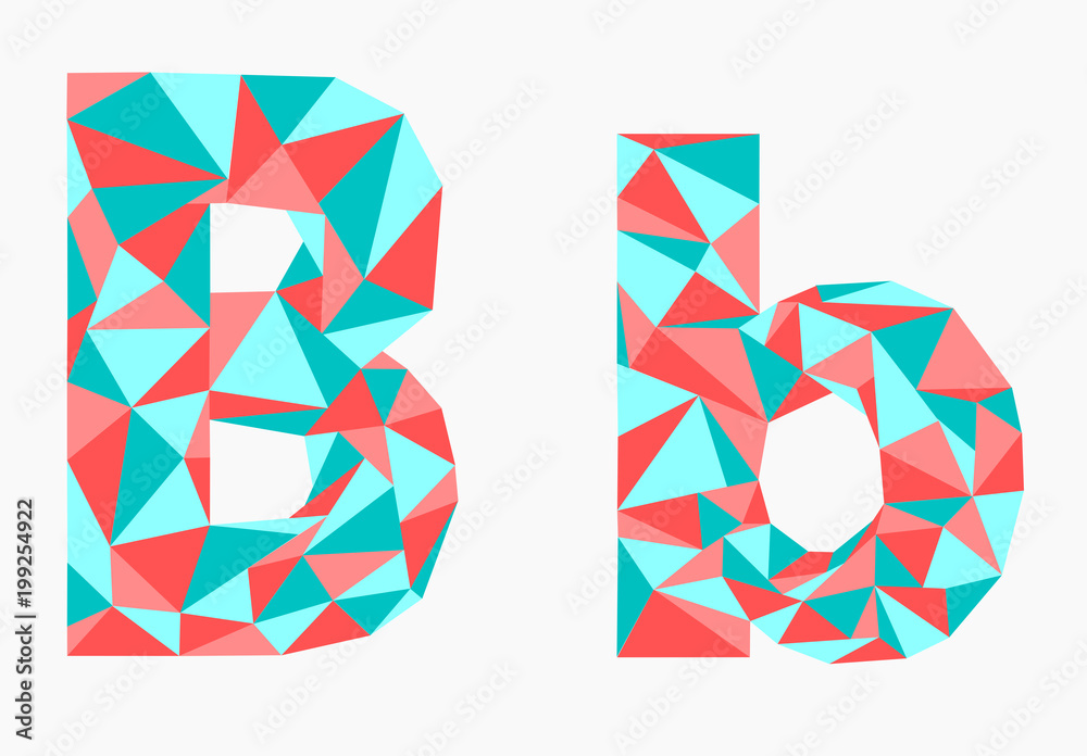 Letter B,low poly alphabet,geometric style.Abstract vector. Stock ...