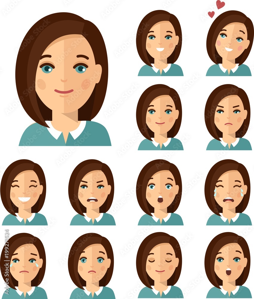 Set of different avatar people in colorful flat style. Collection of ...