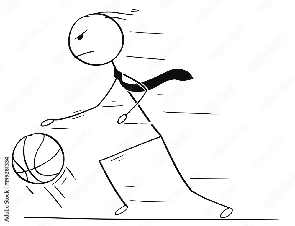 Cartoon stick man drawing conceptual illustration of businessman ...