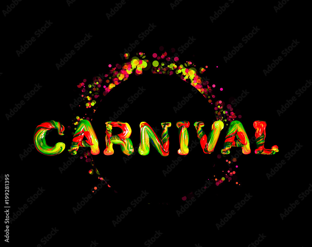 Colorful 3d text carnival Stock Vector | Adobe Stock
