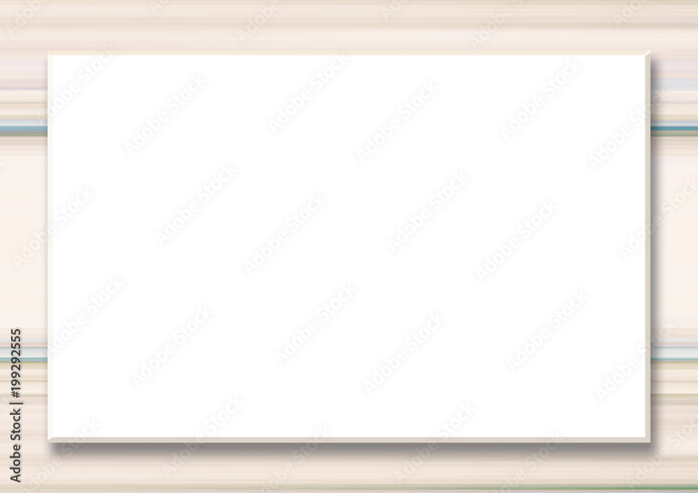 Mock up template with big white rectangular text box. Striped border ...