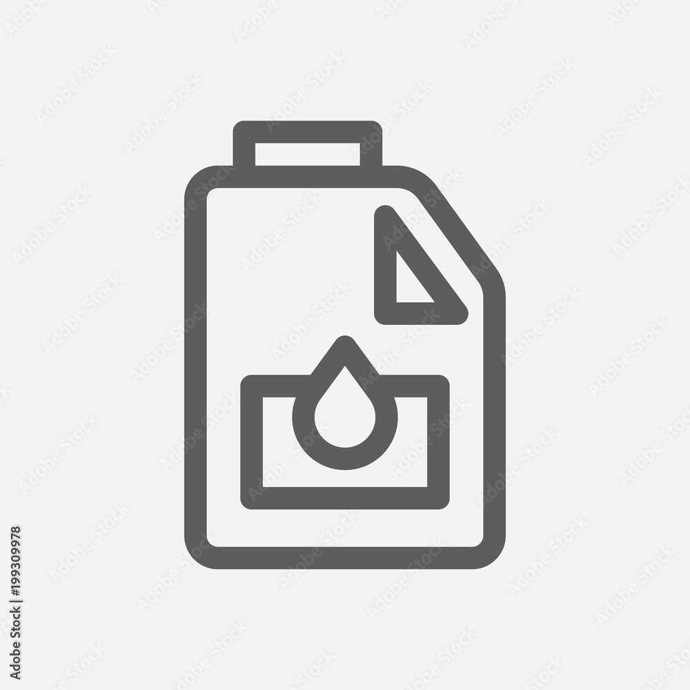 Engine oil icon line symbol. Isolated vector illustration of motor oil ...