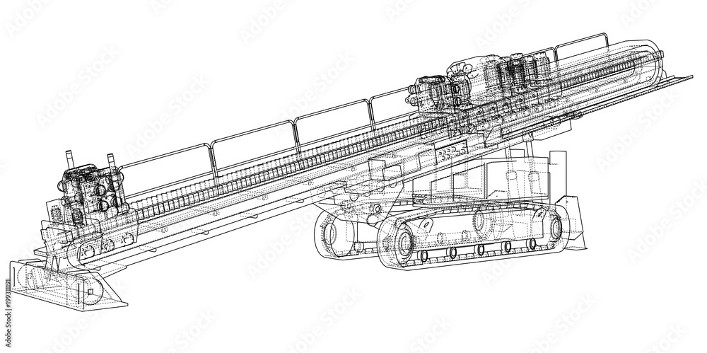 Horizontal directional drilling machine vector Stock Vector | Adobe Stock