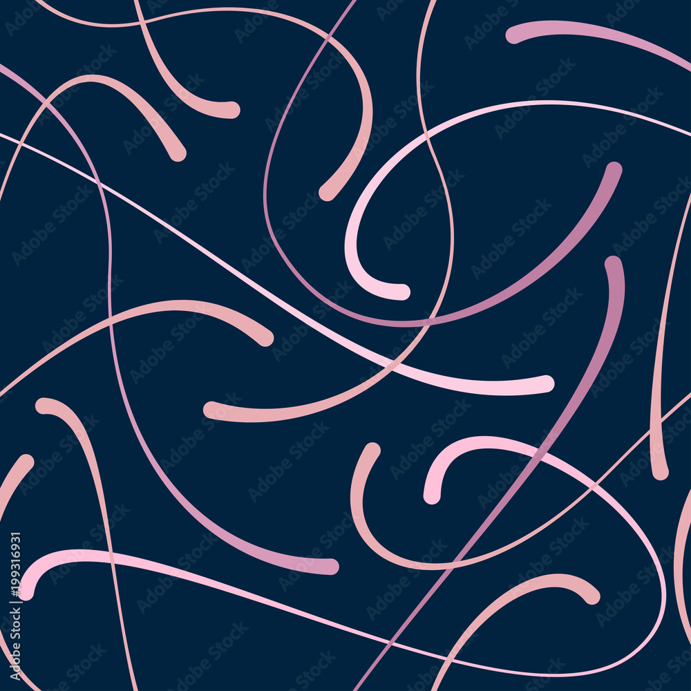Abstract doodle blob lines. calligraphic curves vector seamless pattern ...