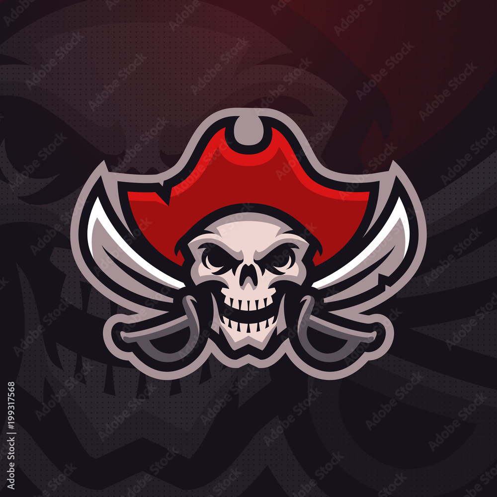 "Dead Pirate" mascot logo. Eps10 vector. Stock Vector | Adobe Stock