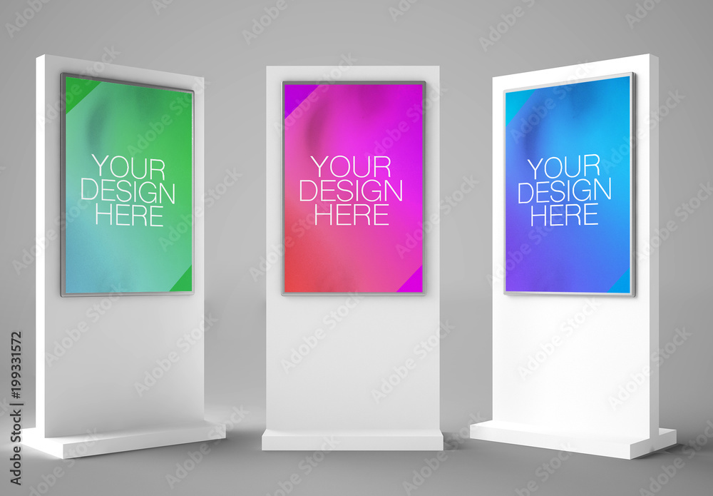 3 Interactive Kiosks Mockup Stock Template | Adobe Stock
