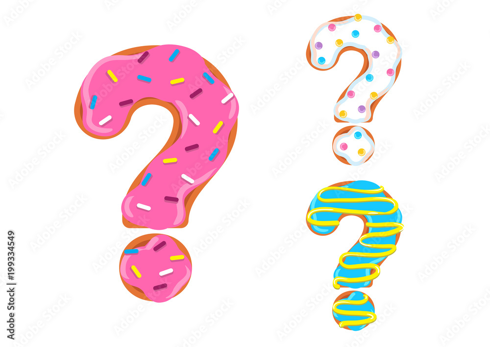 Sweet donut font vector. question mark Stock Vector | Adobe Stock