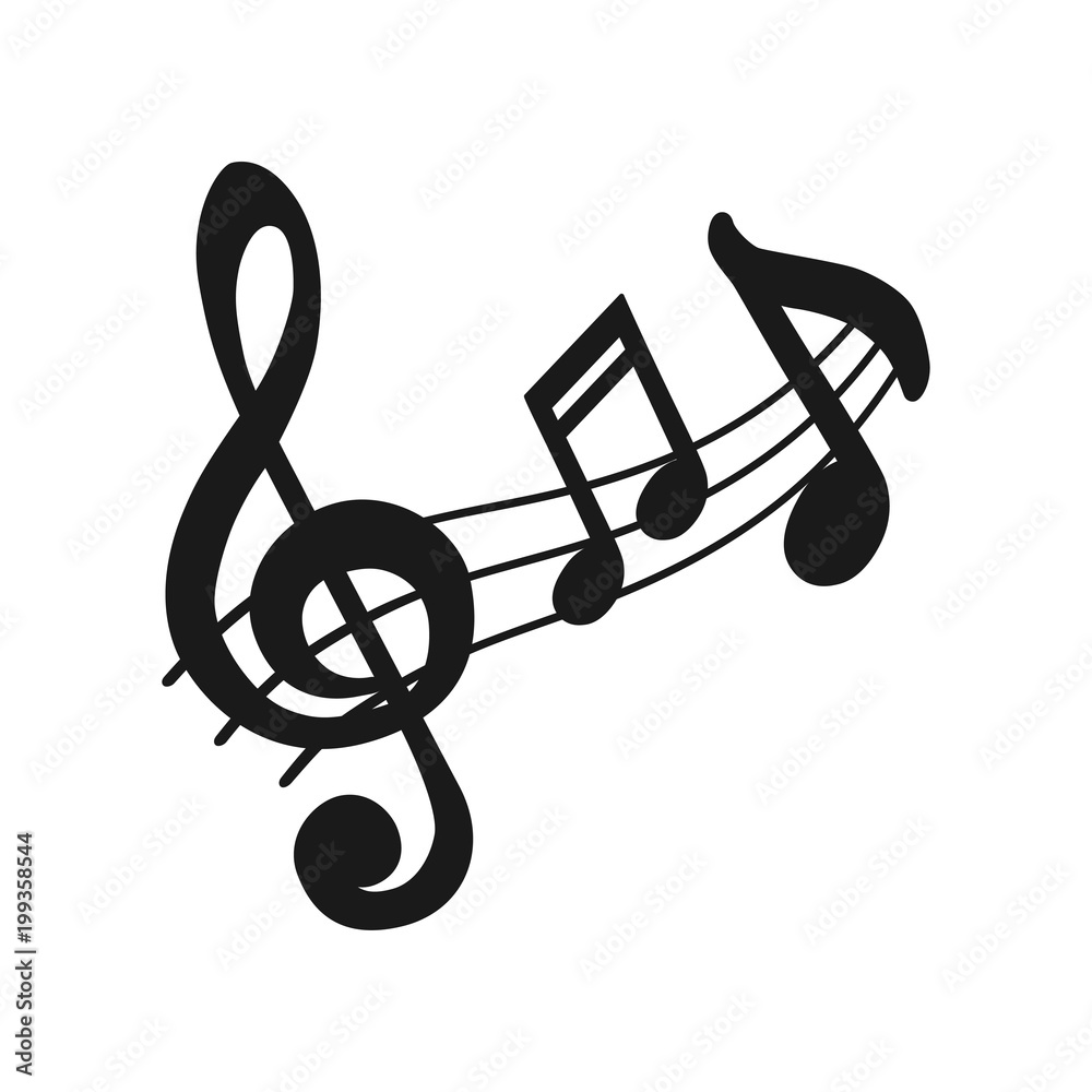 Music Icon. Audio sound media musical Design Elements From Music Staff ...