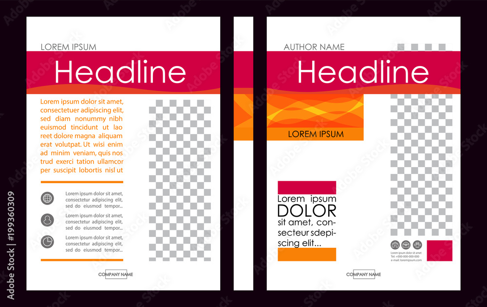 Editable Vector. A4 Business Book Cover Layout Design Template for ...
