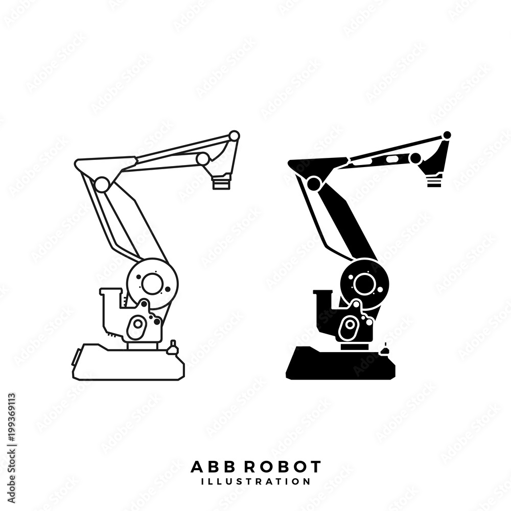 ABB robot flexible arm vector illustration Stock Vector | Adobe Stock