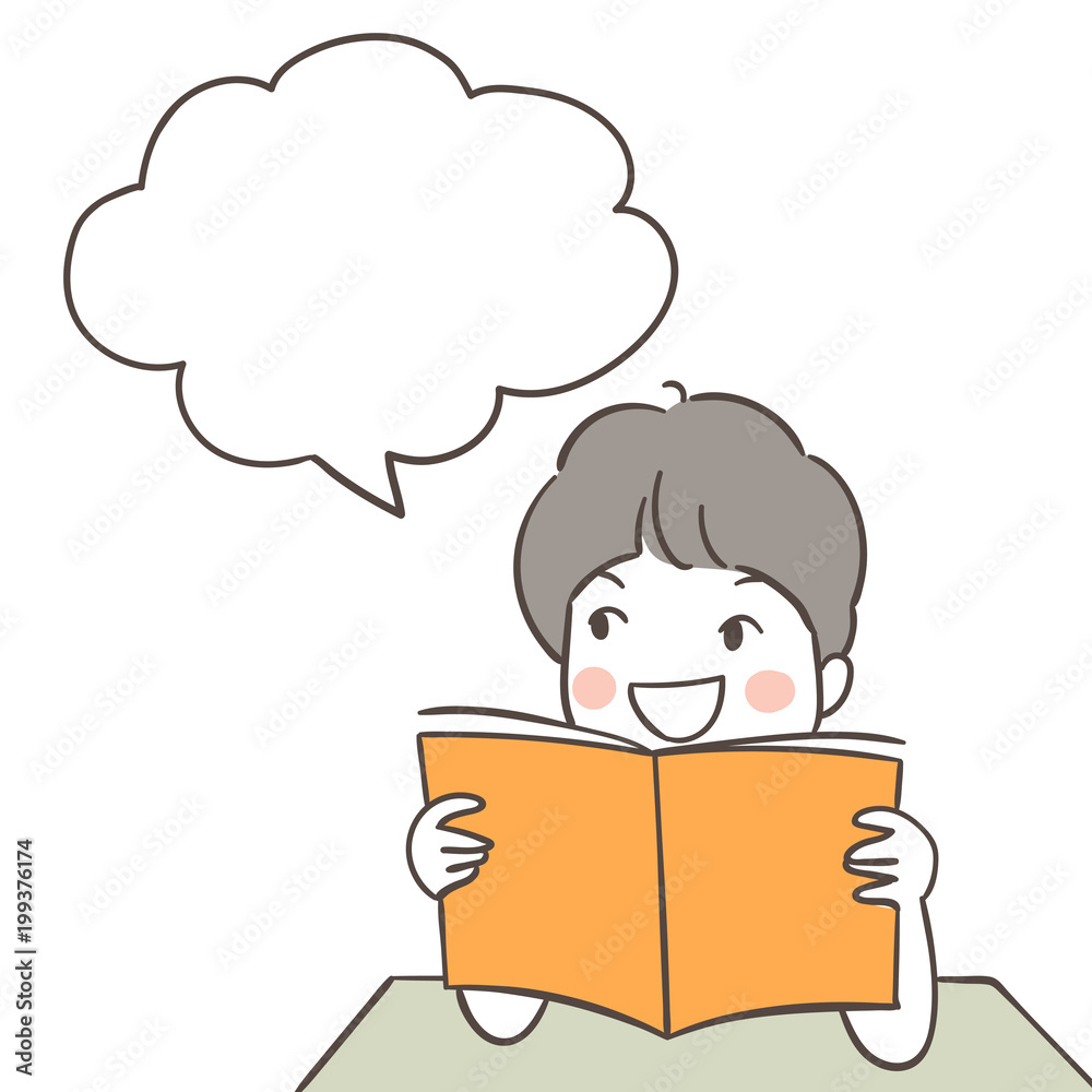 Cartoon Boy Thinking In Class