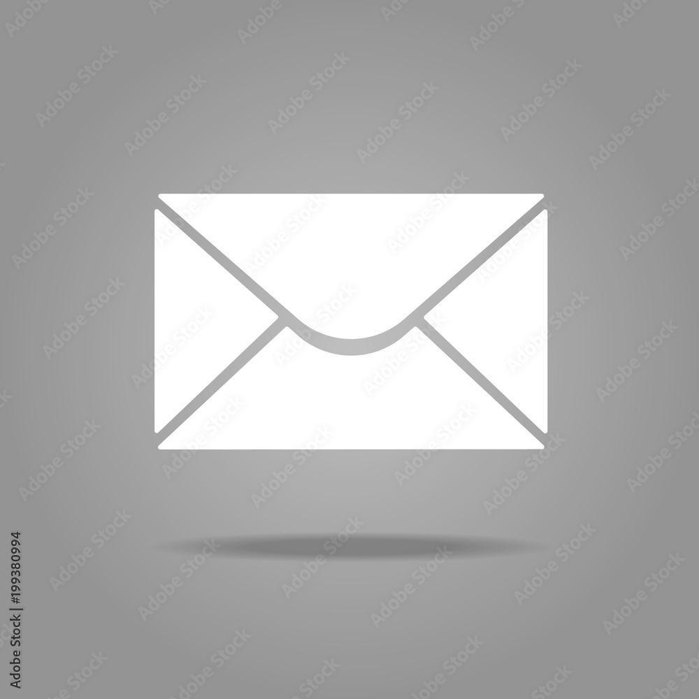 Trendy mail icon in white style.Template for app, ui and logo. Icon ...
