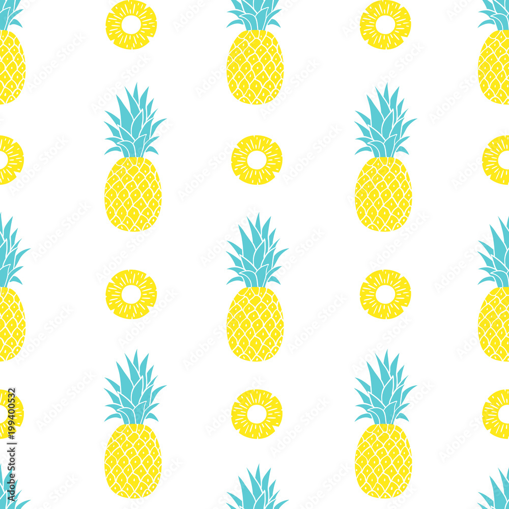 Pineapple seamless pattern. Vector illustration.. Stock Vector | Adobe ...