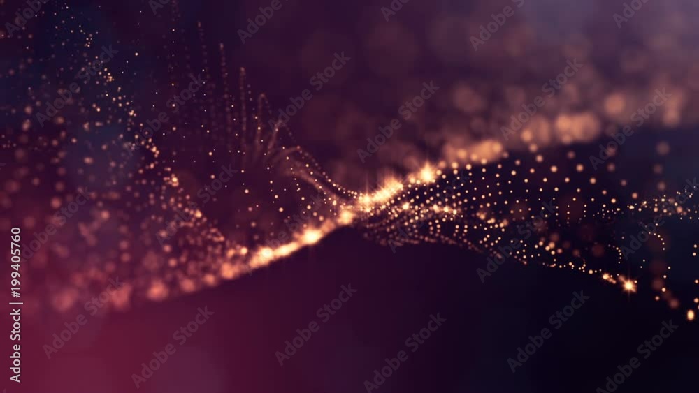 Virtual space with depth of field. Looped holographic background with ...
