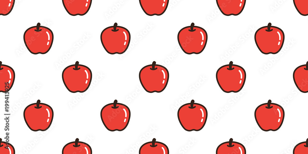 apple seamless pattern vector fruit isolated repeat background ...