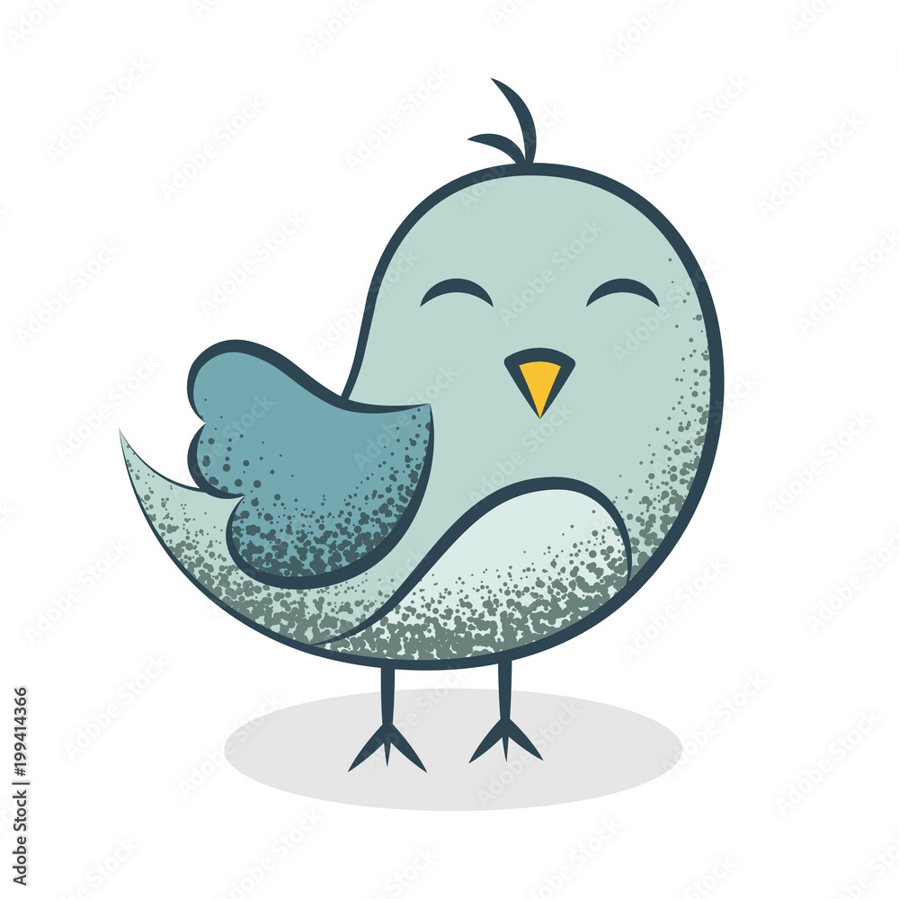 Vecteur Stock Oiseau content dessin | Adobe Stock