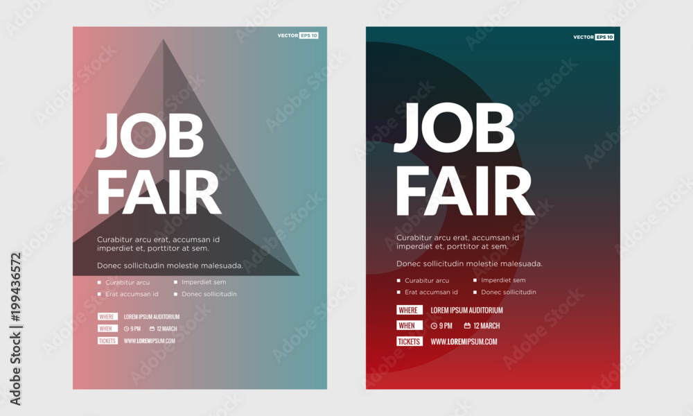 Job Fair Poster Template with Time Date Venue and Ticket Purchase ...