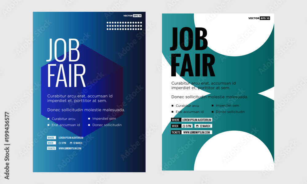 Job Fair Poster Template with Time Date Venue and Ticket Purchase ...
