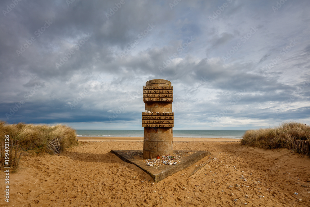 World War II D Day memorial on Juno Beach, Graye sur mer, France Stock ...