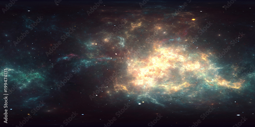 360 degree space nebula panorama, equirectangular projection ...