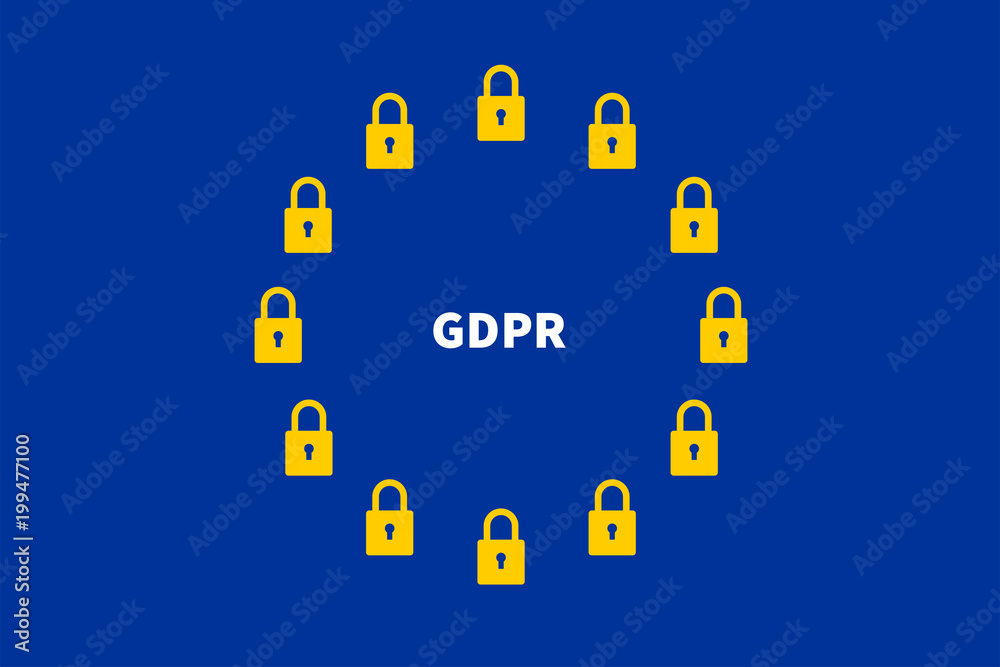 locks as symbols on a EU flag for General Data Protection Regulation ...