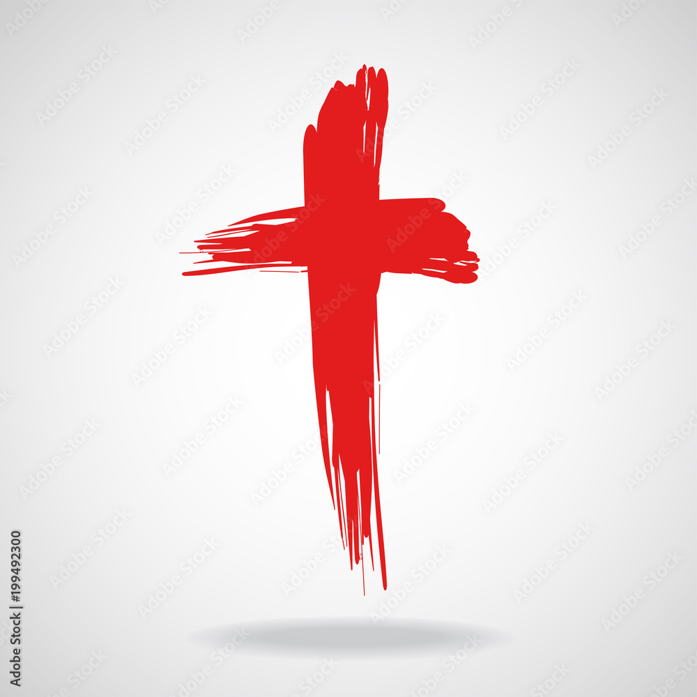 Hand drawn cross, grunge cross, christian symbol Stock Vector | Adobe Stock