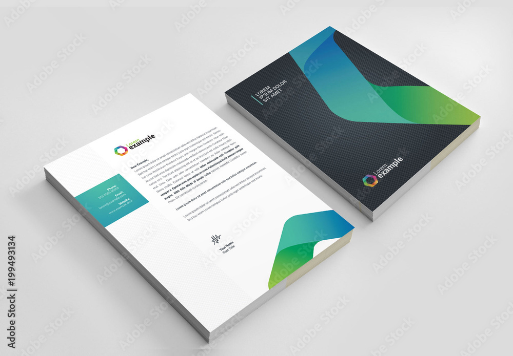 Letterhead Layout with Gradient Curve Design Stock Template | Adobe Stock