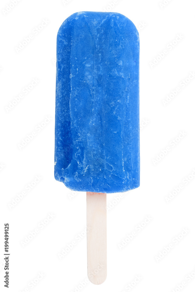 Eis am Stiel Wassereis blau Sommer isoliert Freisteller freigestellt ...