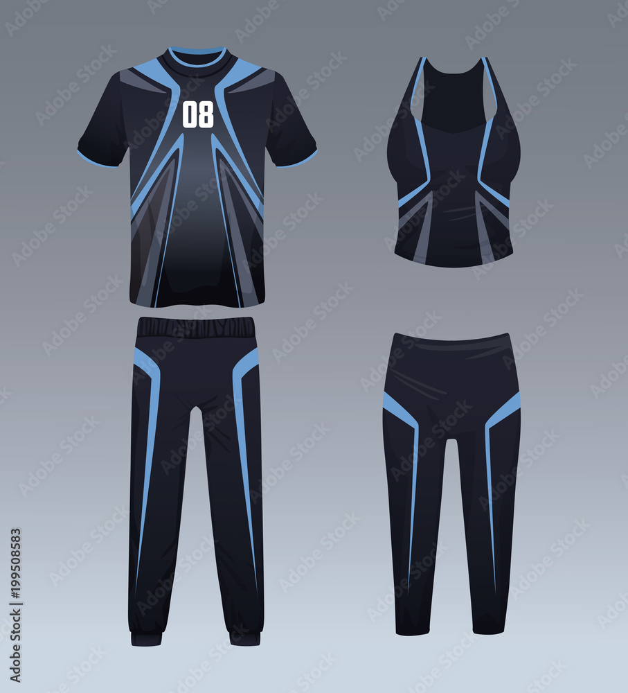 Sport wear for mens and womens vector illustration graphic design Stock ...