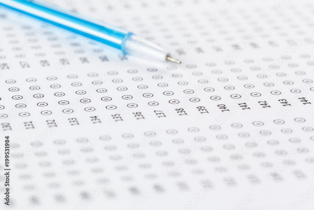 Test score sheet with answers Stock Photo | Adobe Stock