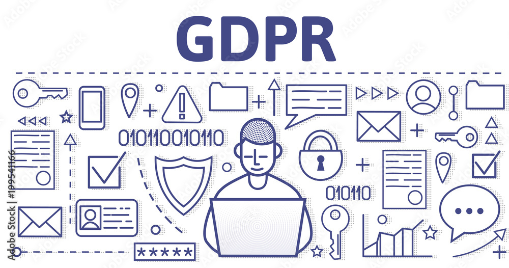 Vecteur Stock GDPR (RGPD, DSGGVO) concept illustration. General Data ...