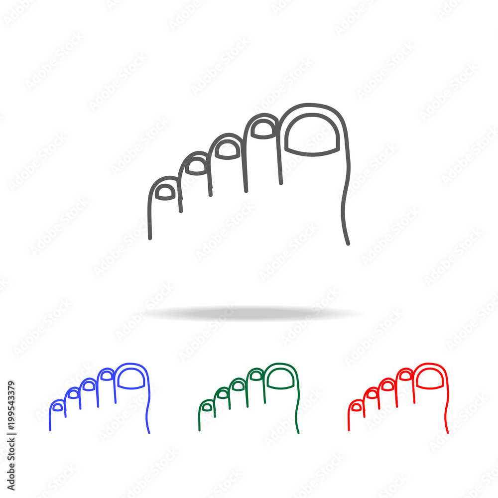 toes foot icon. Elements of human body part multi colored icons ...
