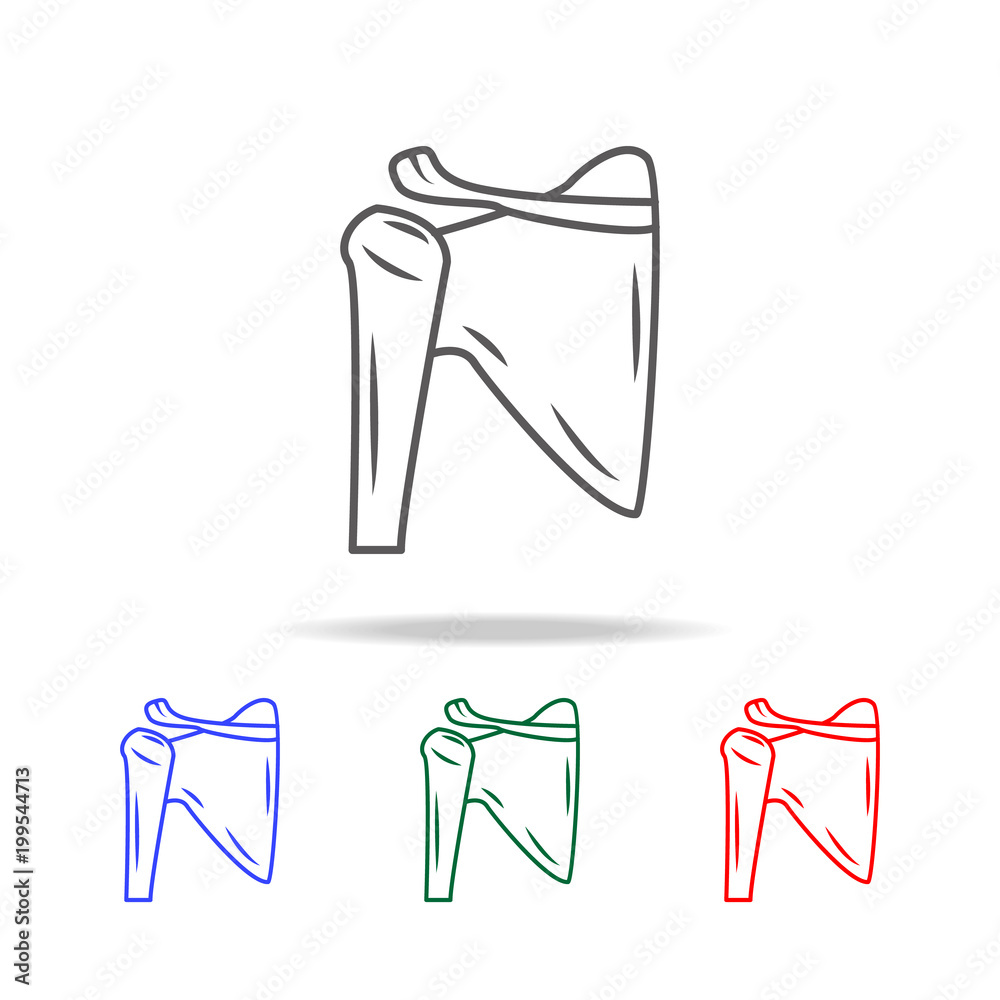 Shoulder joint isolated icon. Elements of human body part multi colored ...