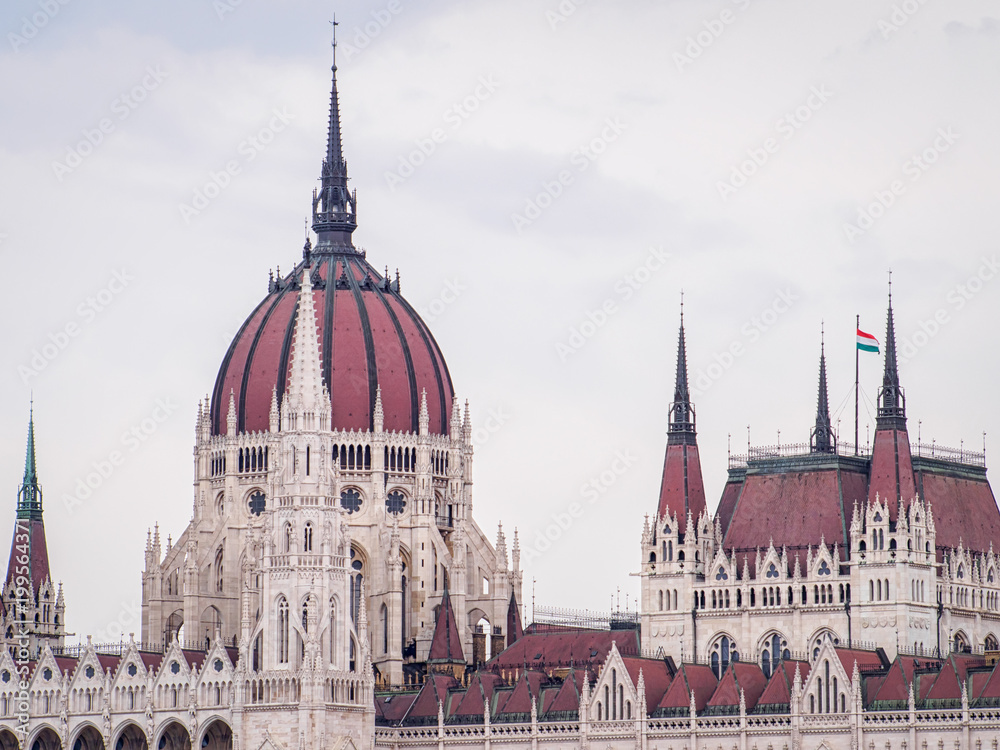 Dome of the Hungarian Parliament Building (Budapest) Stock Photo ...