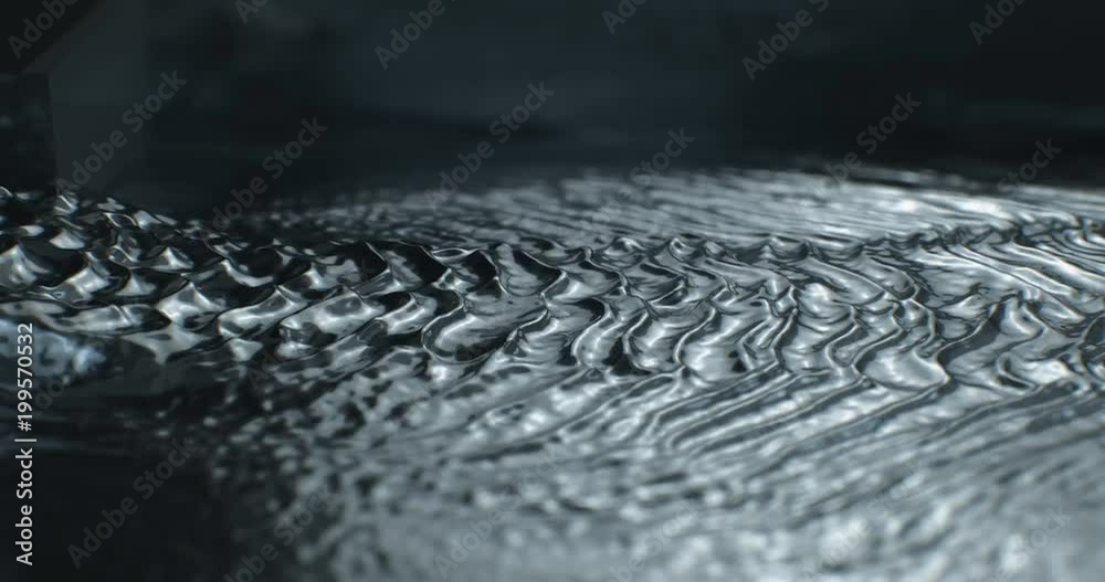 LIquid metal fills screen. High quality 3d animation 4k UHD vídeo do ...