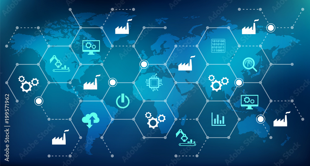 Digitalization concept: enterprise IoT, smart factory, industry 4.0 ... Digitalization concept: enterprise IoT, smart factory, industry 4.0 ...