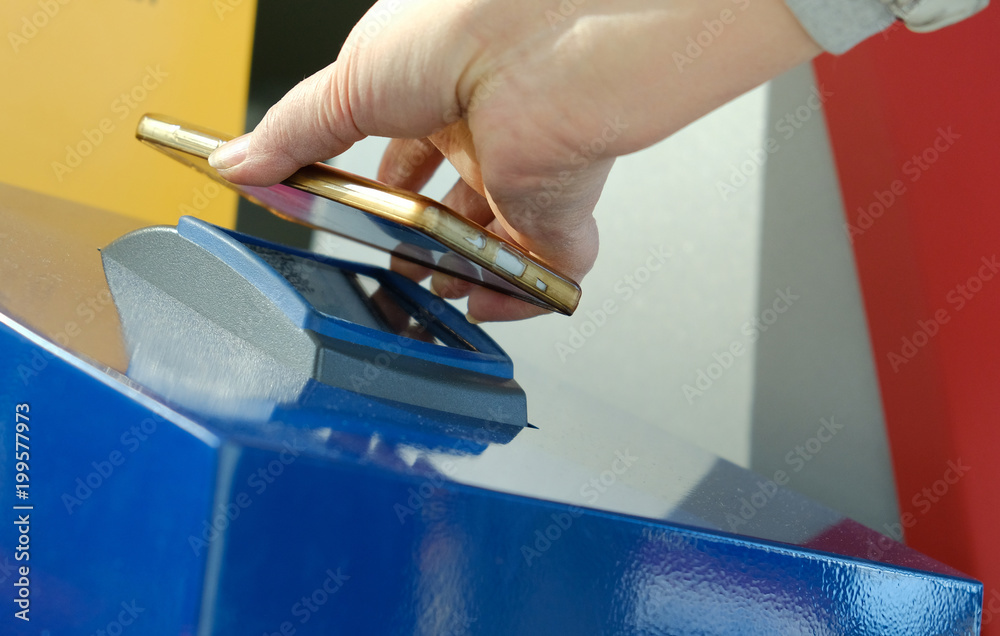 Self-check-in with a barcode reader and printout pass Stock Photo ...